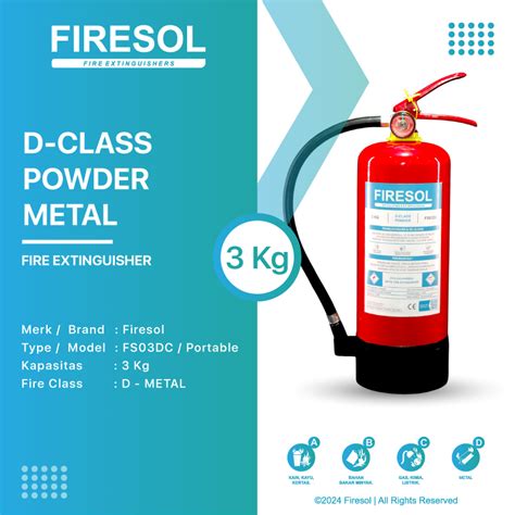 Apar D Class Powder 3 Kg Firesol Apar 3kg Kelas D Firesol