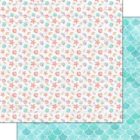 Vacay Collection 12 X 12 Double Sided Paper Shells Scrapbook