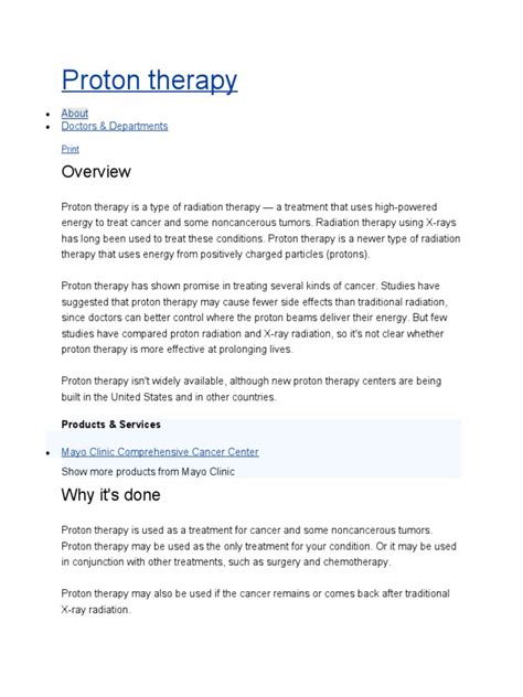 Proton Therapy Pdf Radiation Therapy Cancer