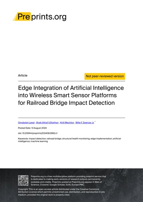 Pdf Edge Integration Of Artificial Intelligence Into Wireless Smart Sensor Platforms For