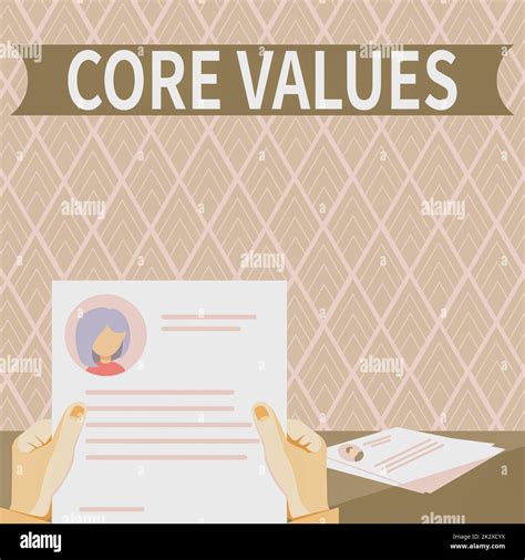 Text Showing Inspiration Core Values Word Written On Belief Person Or Organization Views As