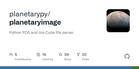 GitHub Planetarypy Planetaryimage Python PDS And Isis Cube File Parser