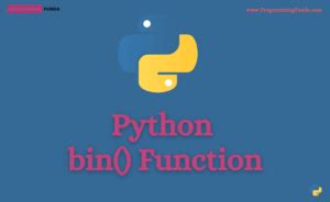 Python Bin Function Programming Funda