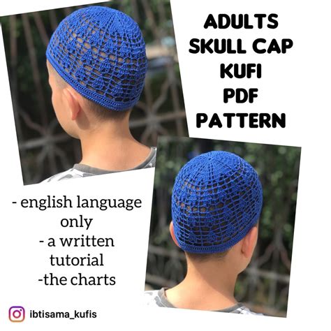 Crochet Skull Cap Kufi For Adults Pdf Printable Pattern Inspire Uplift
