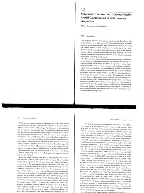 Bowerman And Choi 2001 Space Under Construction Pdf