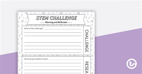 Stem Design Challenge Brainstorm And Reflection Sheet Worksheets