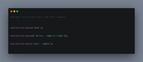 Laravel Collection Push And Put Example