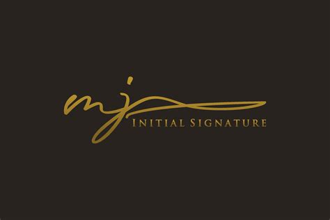 Initial Mj Letter Signature Logo Template Elegant Design Logo Hand