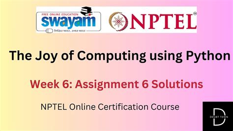 The Joy Of Computing Using Python Week 6 Programming Assignment Answers Jan 2024 Nptel Youtube