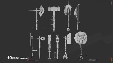 Artstation 10 Apocalyptic Weapon Vol 01 Game Assets