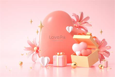 어머니의 날 꽃 선물 상자 장면 배경 사진 및 창의적인 일러스트 무료 다운로드 Lovepik