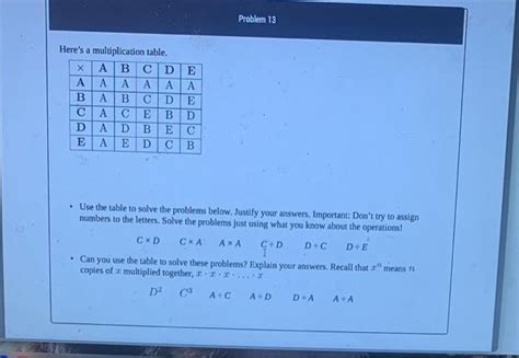 Solved Here S A Multiplication Table Use The Table To Chegg Com