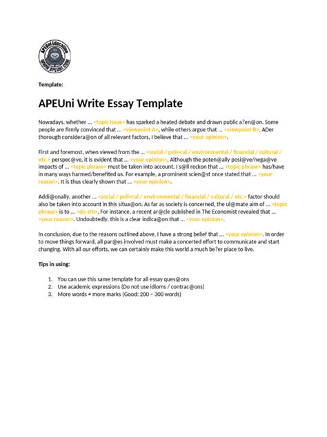 Template Pte Essay Pdf