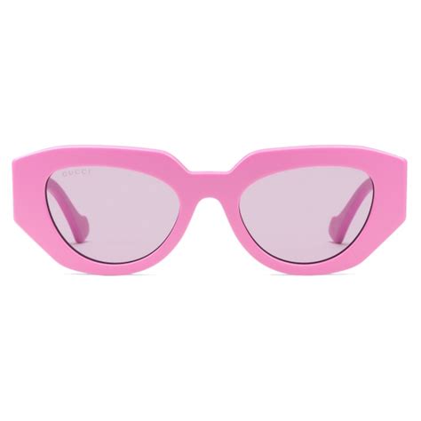 Gucci Geometric Frame Sunglasses Pink Gucci Eyewear Avvenice