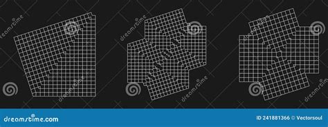 Geometric Grid Mesh In Abstract Mirrored Form Lattice Grating