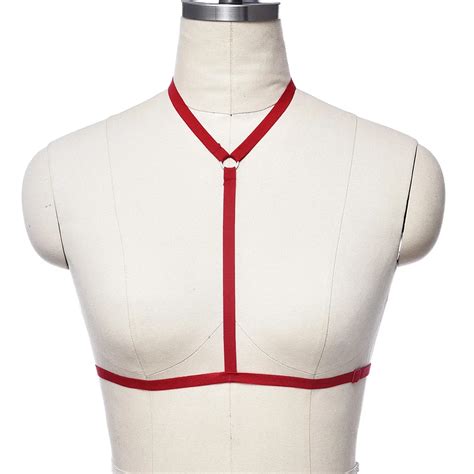 여성 고스 하네스 브래지어 레이브웨어 본디지 섹시 란제리 바디 하네스 크롭 탑 바디 케이지garters