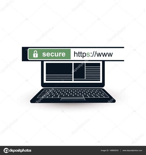 Protocol Safe And Secure Networking Browsing On Mobile Computer Stock Vector Image By