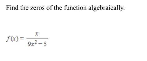 Answered Find The Zeros Of The Function Bartleby