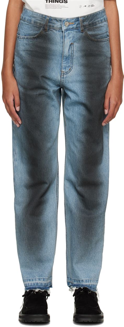 Buy Ader Error Spray Painted Jeans Blue At 48 Off Editorialist