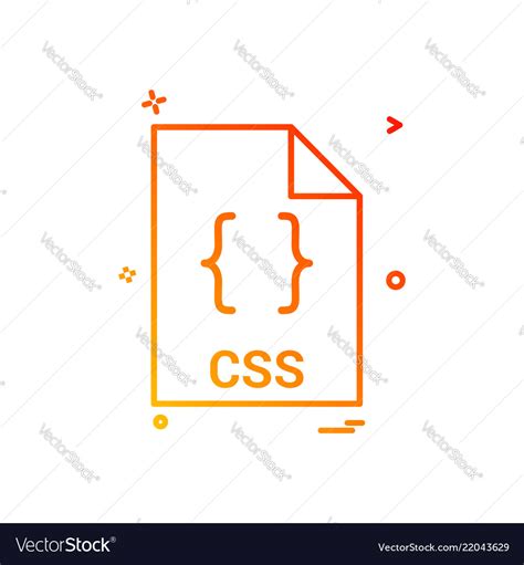 Css File Extension Format Icon Design Royalty Free Vector