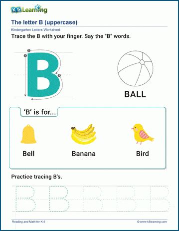 Free Letter B Worksheets For Kindergarten Pdf