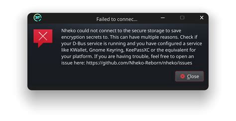 Could Not Connect To Secure Storage · Issue 1187 · Nheko Reborn Nheko · Github