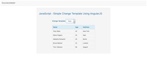 JavaScript Simple Change Template Using AngularJS SourceCodester