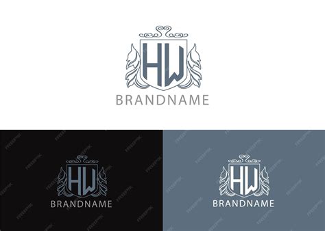 Premium Vector Modern Monogram Initial Letter Hw Logo Design Template