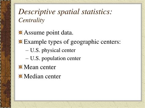 Ppt Descriptive Statistics For Spatial Distributions Powerpoint Presentation Id 375151