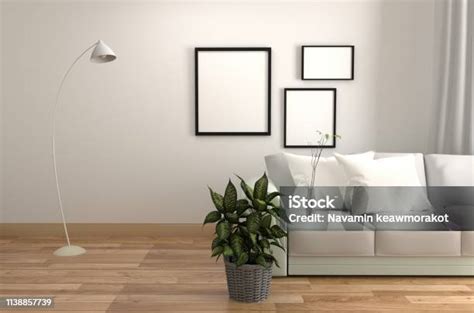 흰색 거실 인테리어흰색 소파와 램프나무 바닥에 빈 흰 벽 3d 렌더링 0명에 대한 스톡 사진 및 기타 이미지 0명 3차원 형태 가구 Istock
