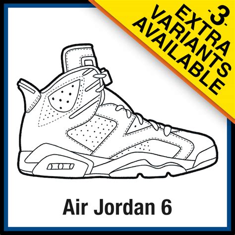 Air Jordan 6 Sneaker Coloring Page Created By Kicksart