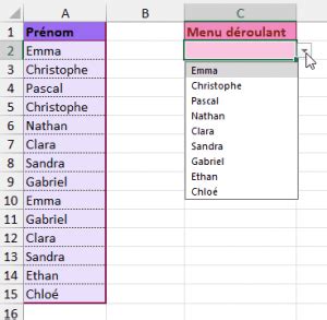 Formation pour Créer un Menu Déroulant
