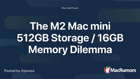the m2 mac mini 512gb storage 16gb memory dilemma macrumors forums