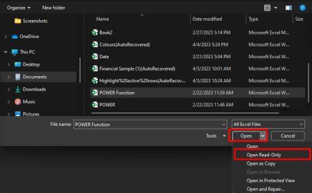How To Open A Read Only Excel File
