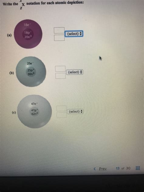 Solved Write The X Notation For Each Atomic Depiction 18e