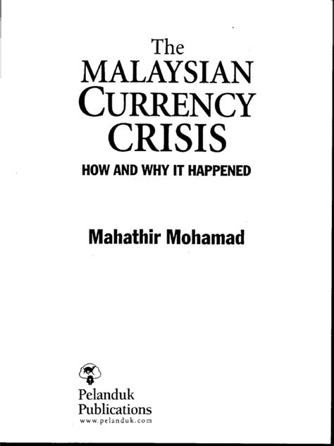 The Malaysian Currency Crisis Pdf