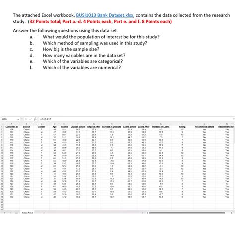 Solved The Attached Excel Workbook Busi1013 ﻿bank