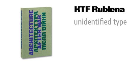 Architecture After War A Reader By Bohdan Kryzhanovsky Ed Fonts In Use