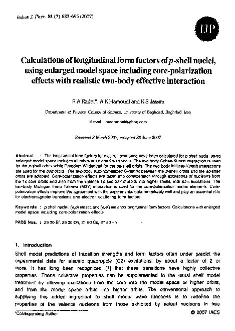 pdf calculations of longitudinal form factors of p shell nuclei