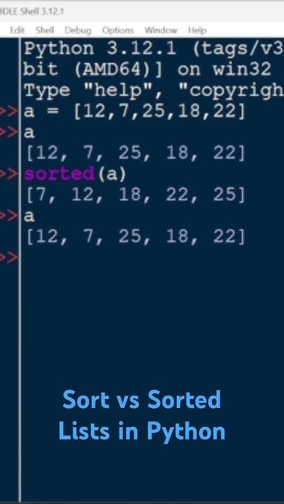 What Is The Difference Between Sort And Sorted Function In Python Python In One Minute Series