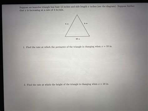 Answered Suppose An Isosceles Triangle Has Base Bartleby