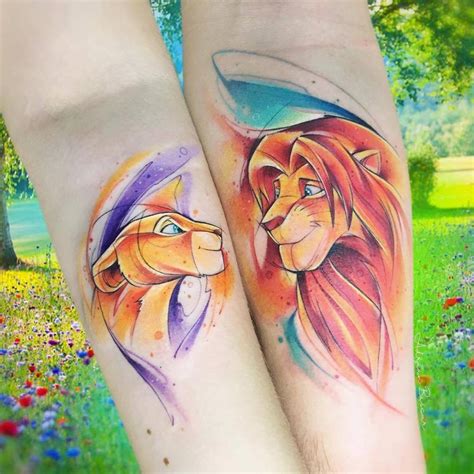 Lion Couple Tattoos 80 Stunning Lion King Tattoo Designs Art And