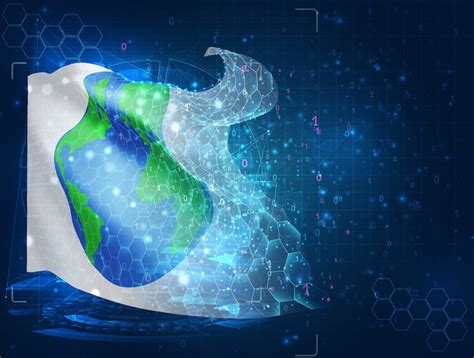Premium Vector World Map Vector Flag Virtual Abstract D Object From Triangular Polygons On A