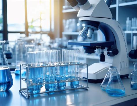 Laboratory Environment Featuring Lab Equipment Test Tubes And Scientific Instruments