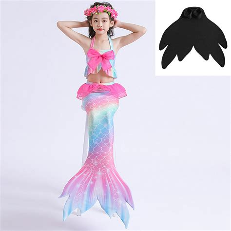 Cola De Sirena Para Natación Disfraz Niños Cosplay Traje De Baño De