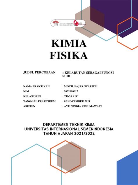 Jurnal Kelarutan Sebagai Fungsi Suhu Moch Fajar Syarif Hidayatullah