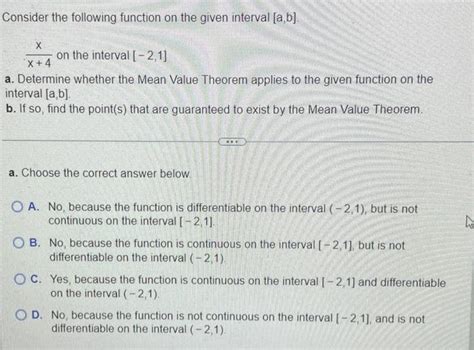 Solved Consider The Following Function On The Given Interval Chegg