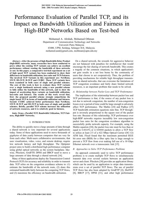 Pdf Performance Evaluation Of Parallel Tcp And Its Impact On