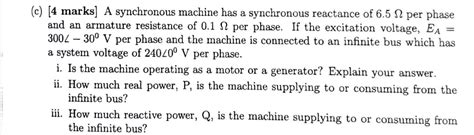 Solved C Marks A Synchronous Machine Has A Synchronous Chegg