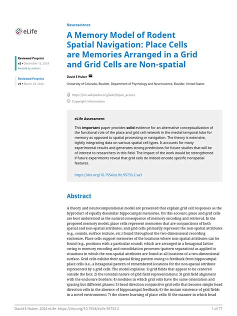 A Memory Model Of Rodent Spatial Navigation Pdf Hippocampus Memory